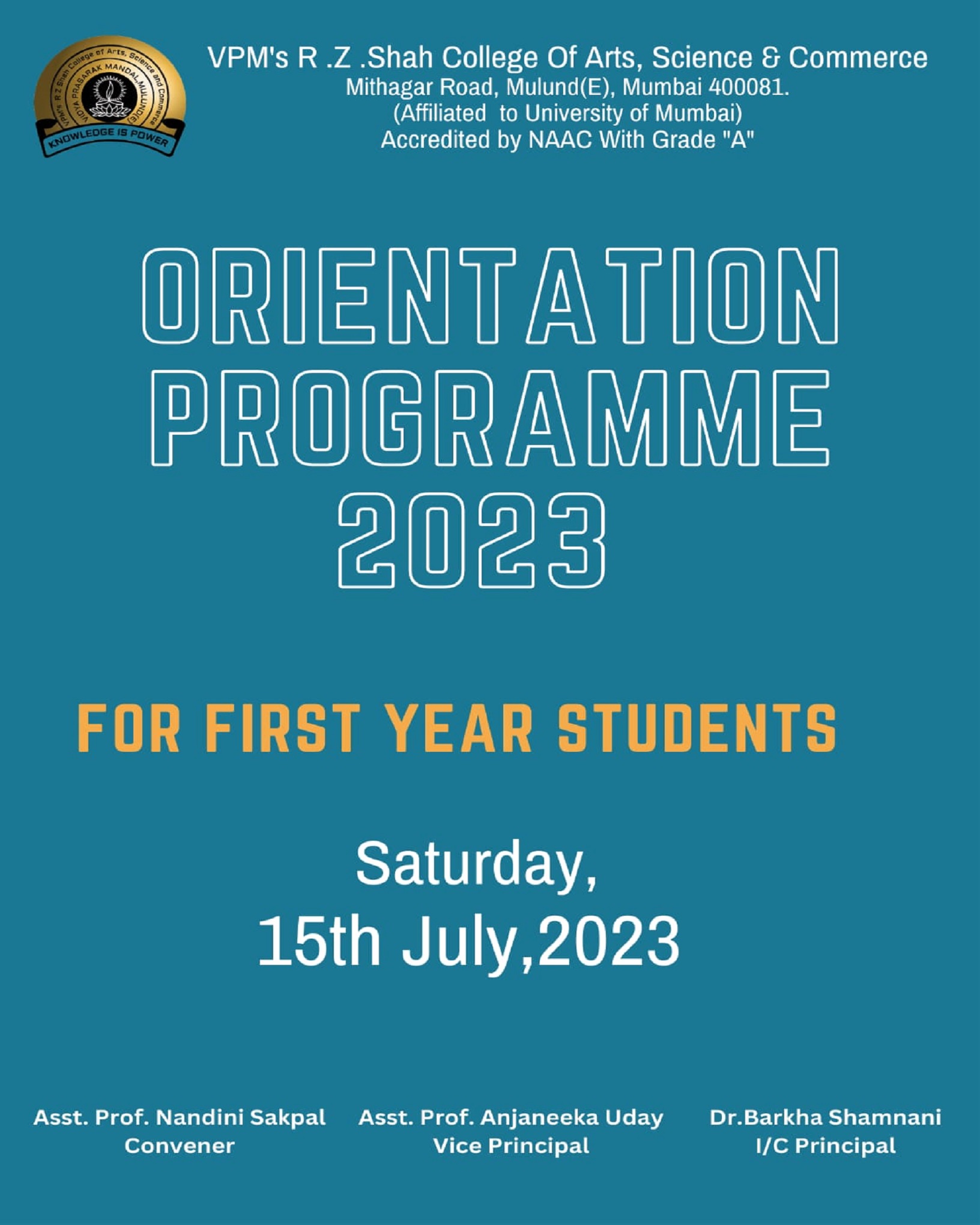 VPM's R. Z. Shah College of Arts, Science & Commerce.